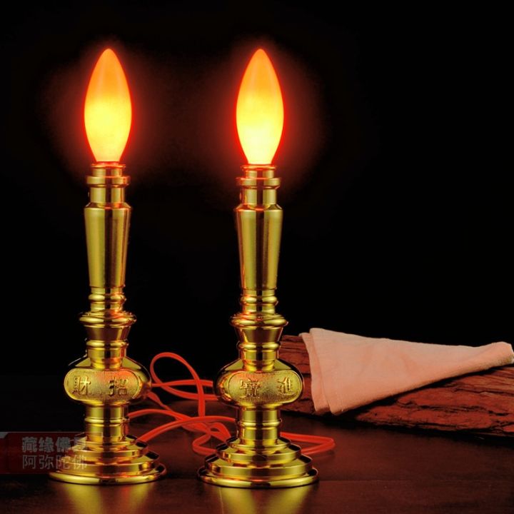 6 inch Plug-in Led Electronic Candle Light Buddha Worship Candle Lamp ...