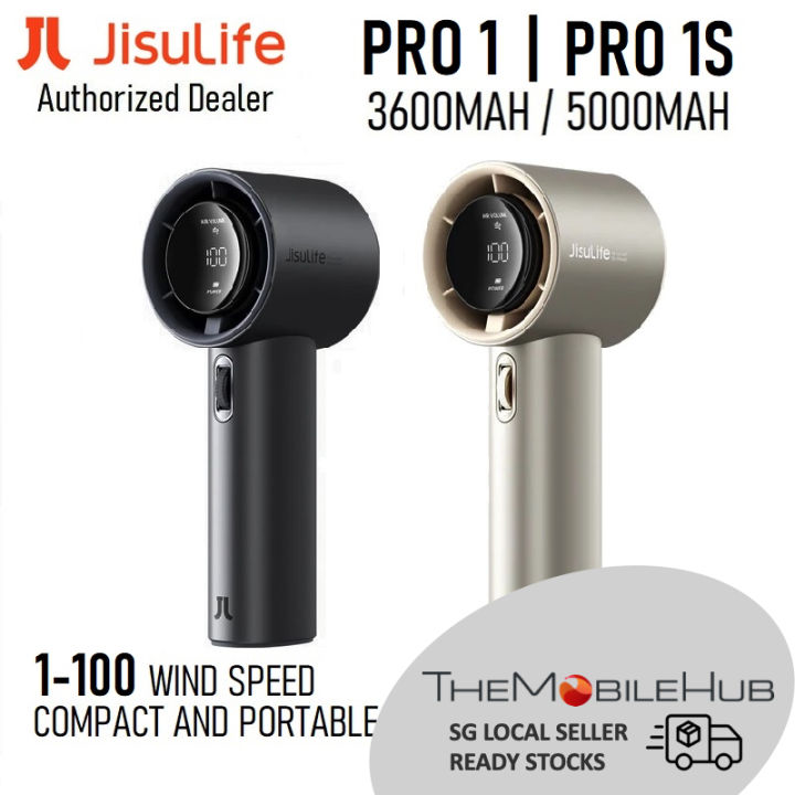 JISULIFE Pro 1 / Pro 1S Portable Handheld Fan 1-100 Gear Strong ...