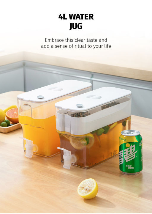 4L Airtight Ice Cool Drink Dispenser Beverage Lemonade Bucket Container ...