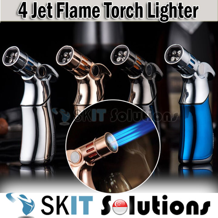 【SKIT SG】Quad 4 Jet Flame Torch Lighter Adjustable BlowTorch Flame 4 ...