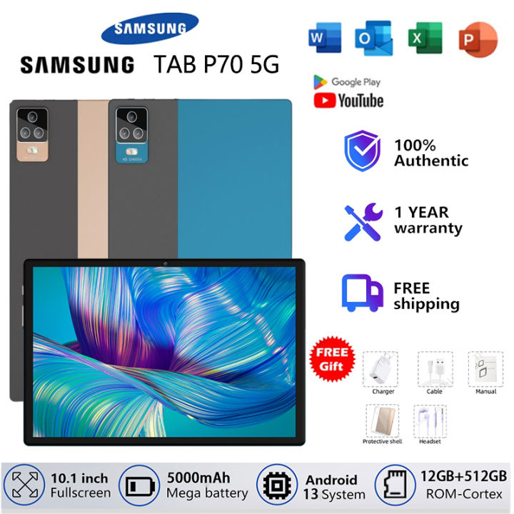 VEGGY BASKET Tab P70 12GB+512GB Android Tablet 5G 10.1 inch 2024 Newest ...
