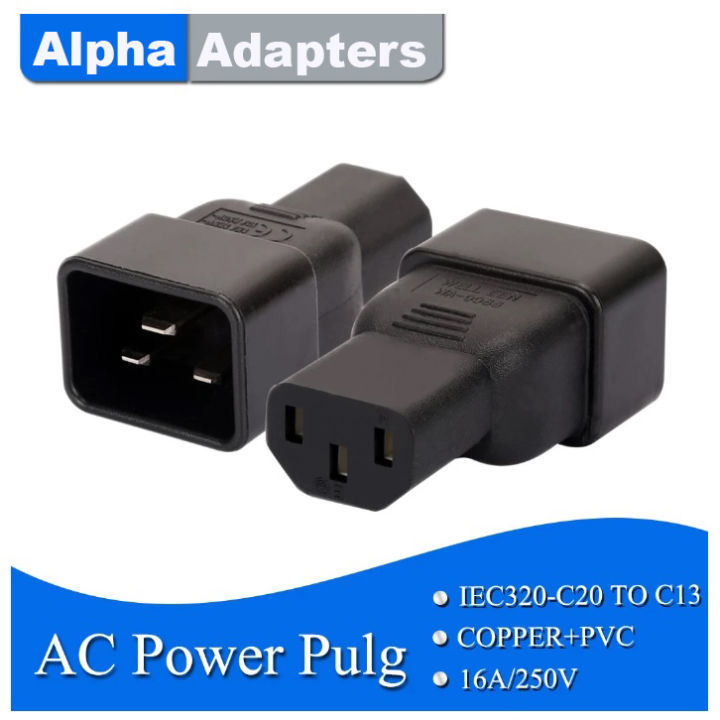 PDU PSU USP Power adapters, IEC C20 male to C13 adapter, IEC C13 to C20 ...