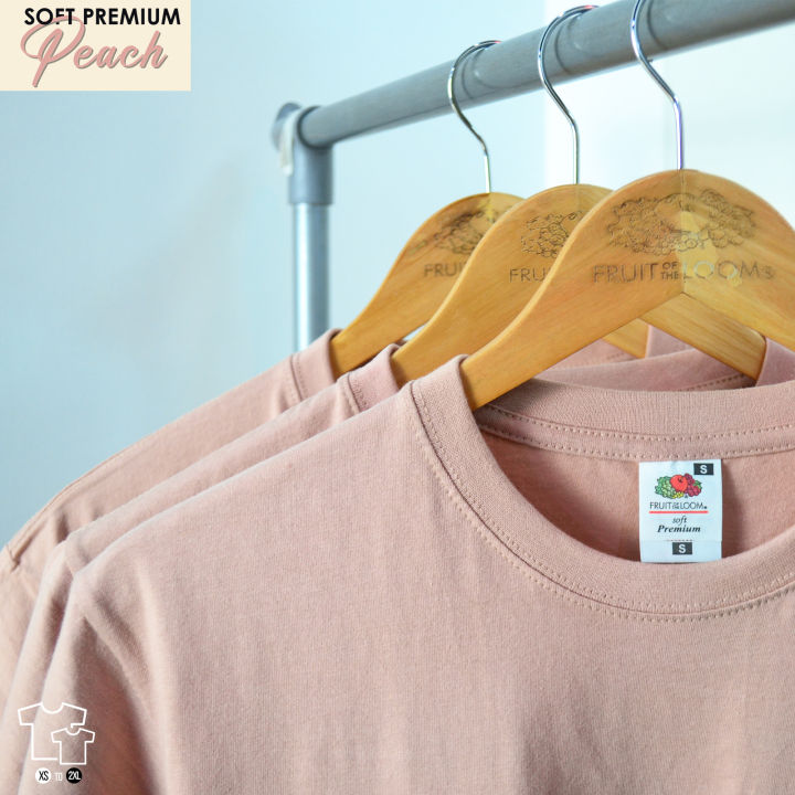 FRUIT OF THE LOOM FOTL PEACH Original SOFT PREMIUM Round Neck plain ...
