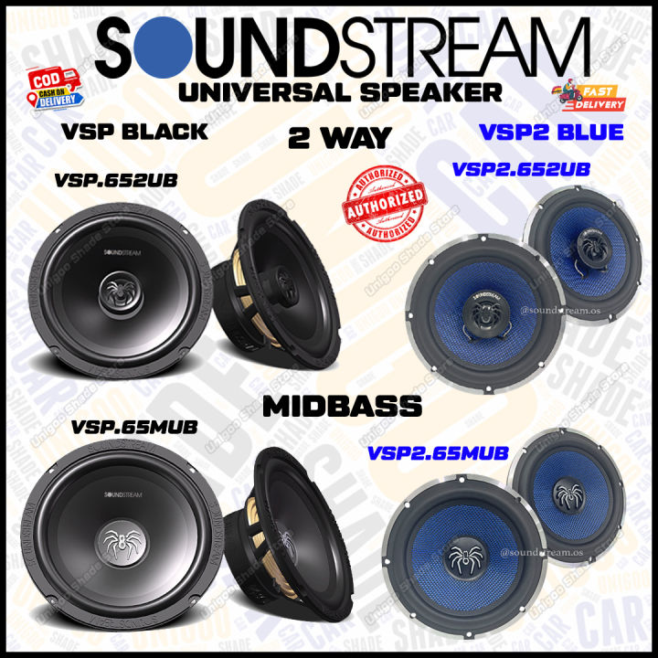 100% Original SOUNDSTREAM VSP Black Series 6.5 INCH Universal 2 Way ...