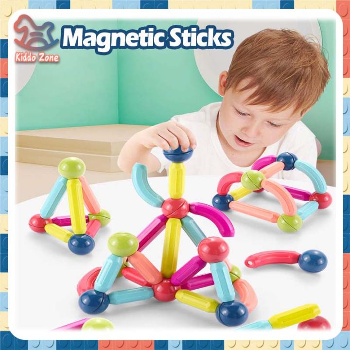 130PCS Big Size Magnetic Sticks Building Blocks Set Constructor Games ...