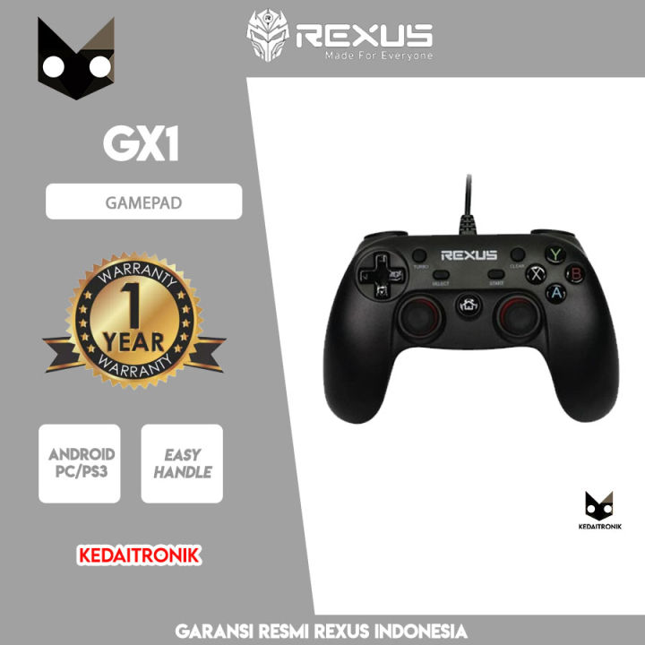 Rexus Gamepad GX1 Gaming Design Easy Handle Android PC PS3 USB Turbo ...