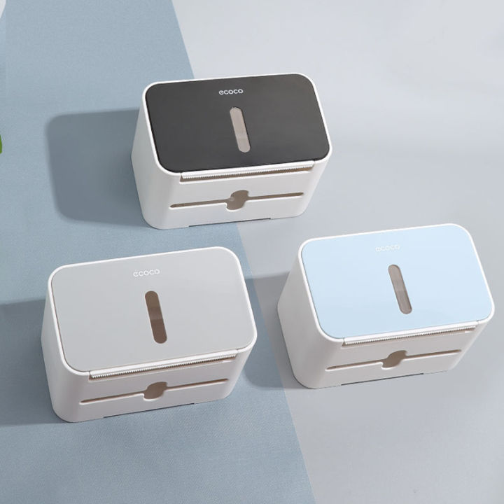 Ecoco Tissue Holder Bathroom Wall Mounted Tissue Box Waterproof for ...