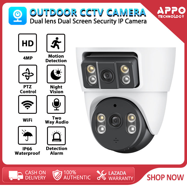 V380 PRO Q1 Plus Dome Dual Lens 4MP Indoor CCTV Camera Full Color HD ...