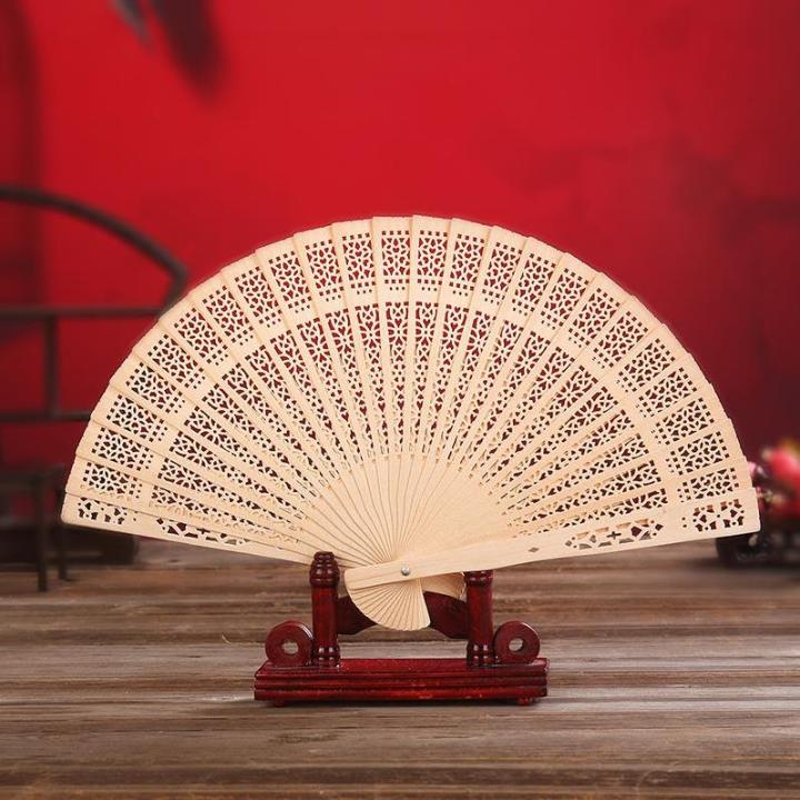Folding Bamboo Original Wooden Carved Hand Fan Craft Fan | Lazada PH
