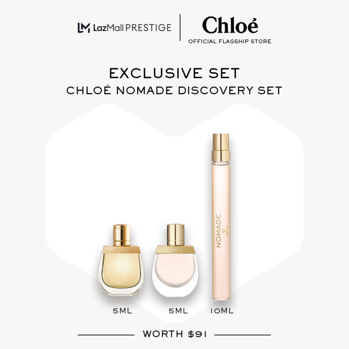 Chloé Nomade Discovery Set (Chloé Nomade Eau de Parfum 10ml + Chloé Nomade Eau de Parfum 5ml ...