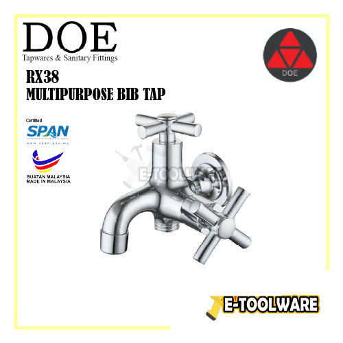 DOE RX38(RP) 1/2" Basic Series Cross Handle Multipurpose Two Way Tap ...
