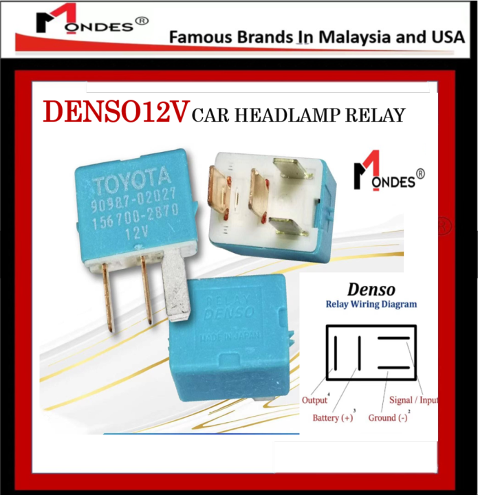 DENSO 4PIN HEAD LAMP RELAY / POWER RELAY (MADE IN JAPAN) | Lazada