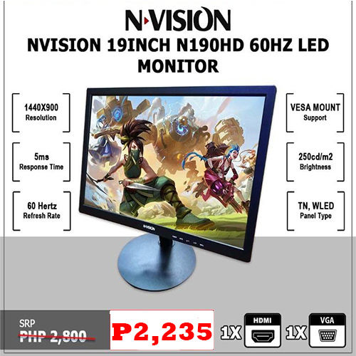 NVision 19''LCD IPS Monitor 75Hz 60hz Flat FHD Gaming Monitor For ...