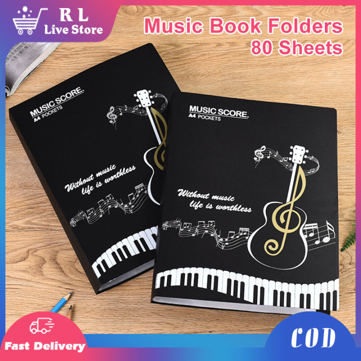 80 Sheets Music Folder Plastic A4 Guitar Music Score Folder Piano Score ...