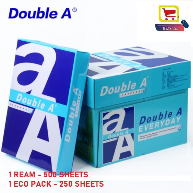Double A A4 Paper 70 GSM 250's / 500's / Kertas Fotostat / Kertas Putih ...