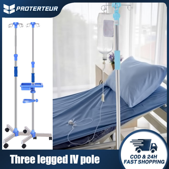 【PROTERTEUR】Adjustable IV stand 4 hook drip stand stainless steel ...