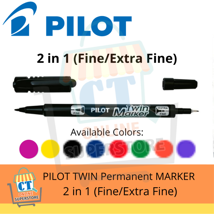 Pilot SCA-TM Twin Marker Permanent Marker 2 in 1 (Fine/Extra Fine ...