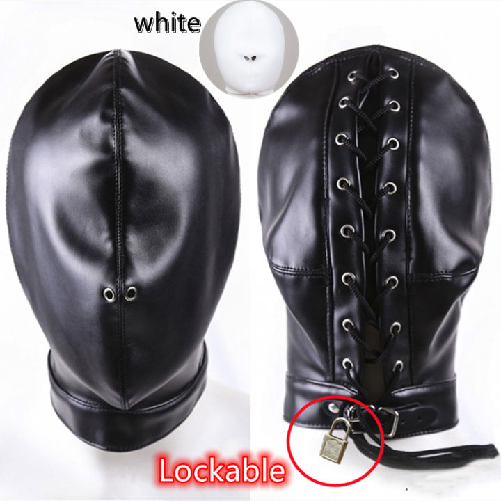 【Direct-sales】 Hood Lock Face Lockable Latex Breath Fetish Games For ...