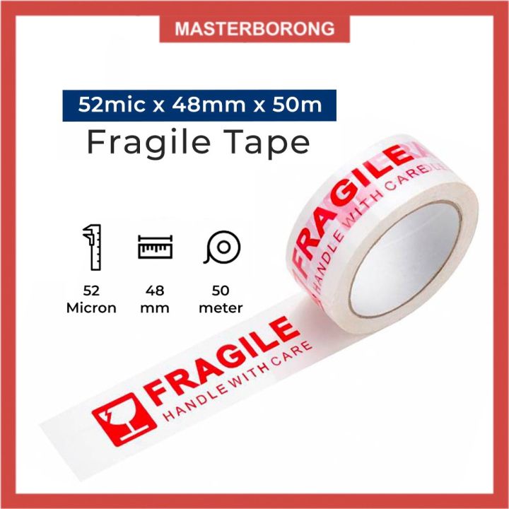 masterborong Fragile OPP Tape 48 MM x 50M Packaging Tapes Packing ...