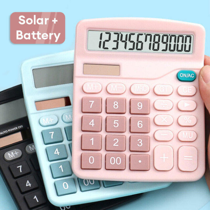 Large LCD Display Calculator Dual Power Mode Electronic Calculators ...