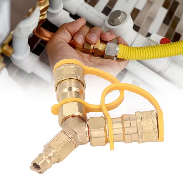 Gas Y Splitter Quick Connect Adapter for Grills Patio Heaters Two Way ...