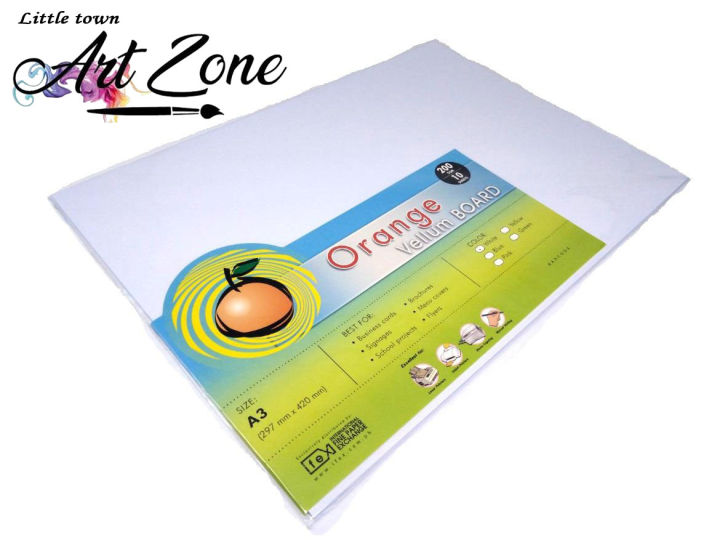 10-50 Sheets Orange Vellum Board Specialty Board 200gsm size A3 (297mm ...
