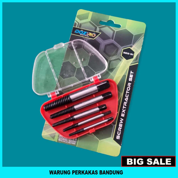 Doziro Hand Tap Balik Set Screw Extractor Set 5 pcs / Doziro Ulir Balik ...