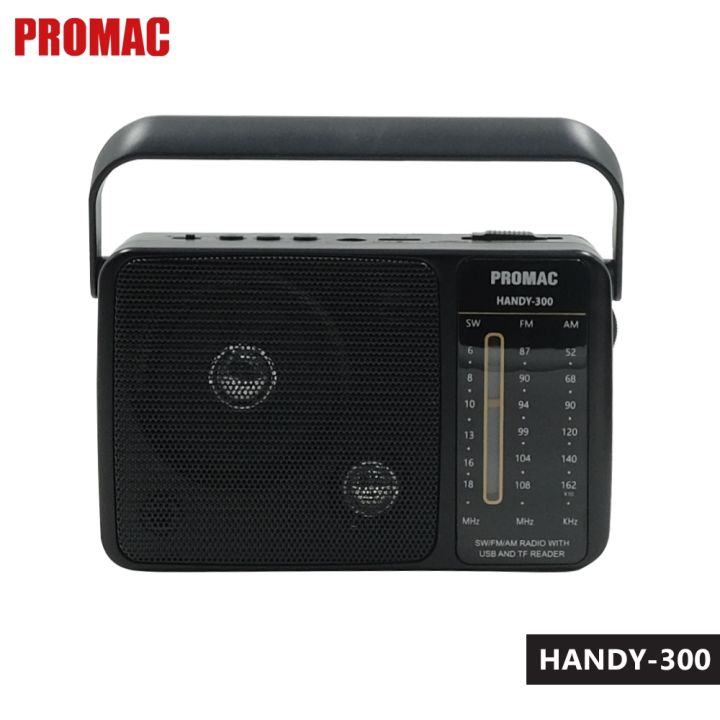 Radio AM/FM Transistor Rechargeable PROMAC HANDY-300 Portable TF MP3 ...