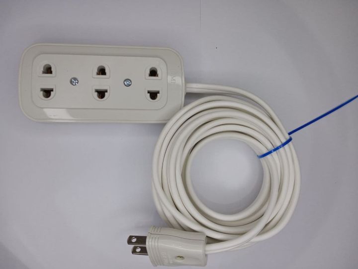 8 meters Heavy Duty Extension Cord wire 3 Three Gang flat cord #16 ...