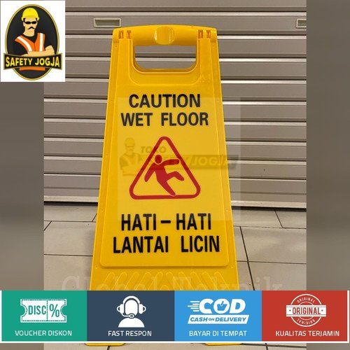 Warning Sign Floor Wet Floor Papan Peringatan Lantai Basah Licin ...