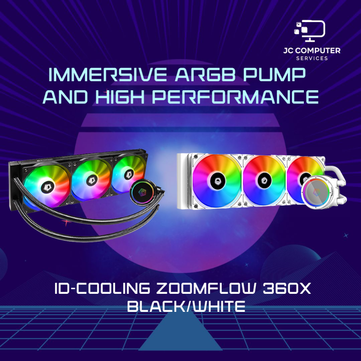 ID-COOLING Zoomflow 360X Black White ARGB CPU AIO Cooler | Lazada Singapore