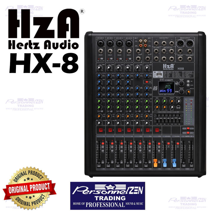 HzA Hertz Audio Hx8 PROFFESIONAL AUDIO MIXER WITH EFFECTS, USB PLAYBACK ...