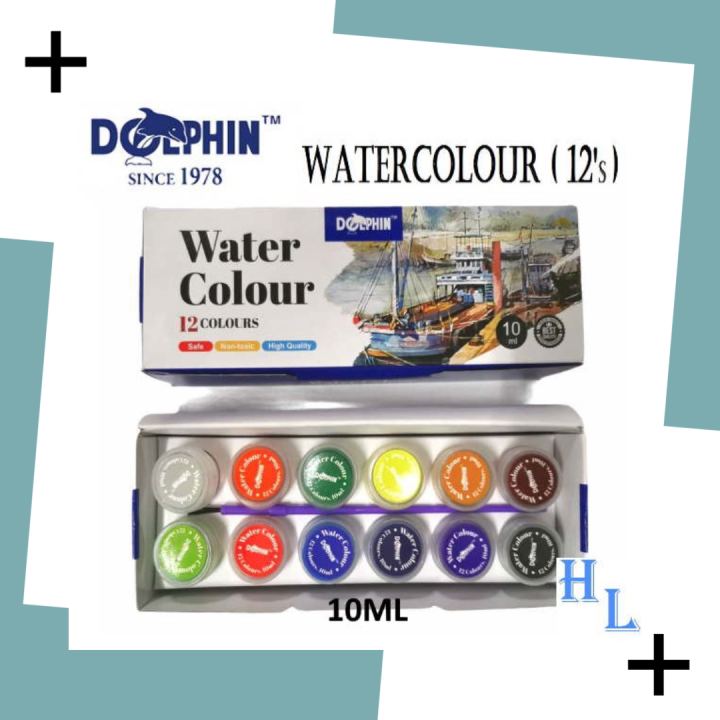 Dolphin Water Colour Paint 12's 10ml | Lazada