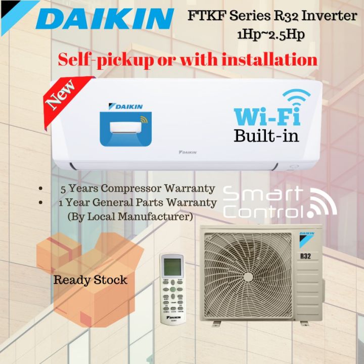Daikin 1Hp ~ 2.5Hp Inverter Wall Mounted Aircon FTKF Series Air cooling ...