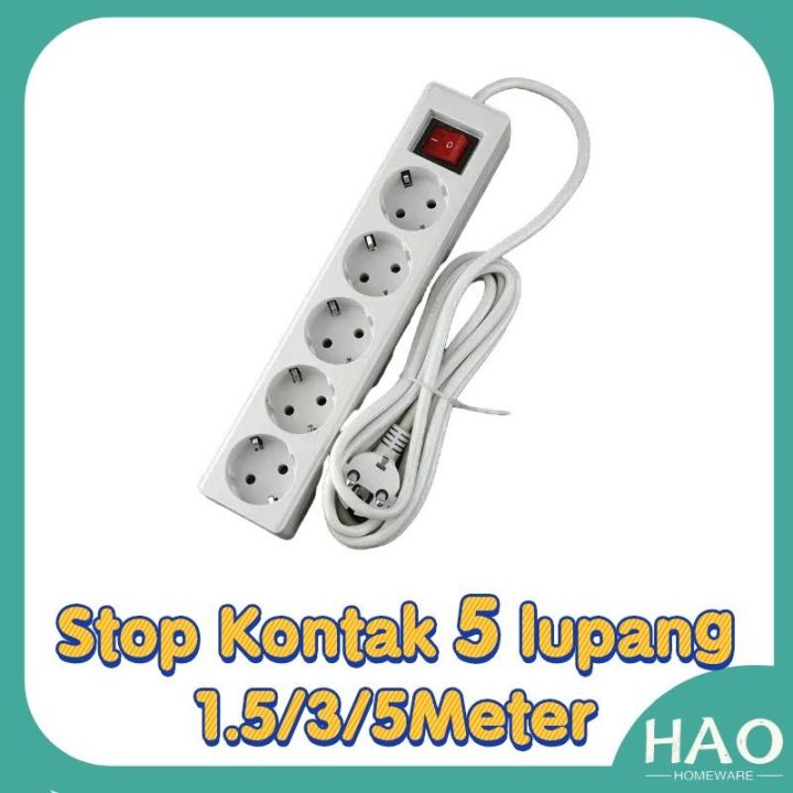 STOP KONTAK 3,4,5 LUBANG PANJANG 1,5M - 5M + KABEL / STOP KONTAK KABEL / COLOKAN LISTRIK ...