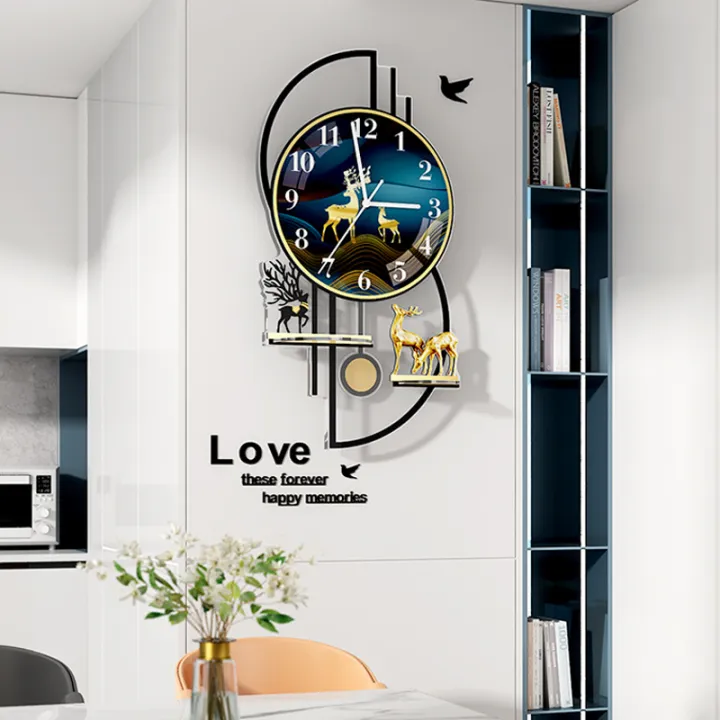 Simple and modern vertical wall clock living room luxury home fashion ...