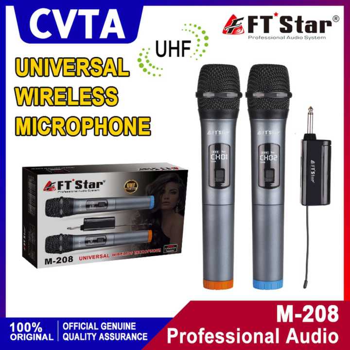 FT Star Megapro M-208 new two pcs universal wireless microphone | Lazada PH