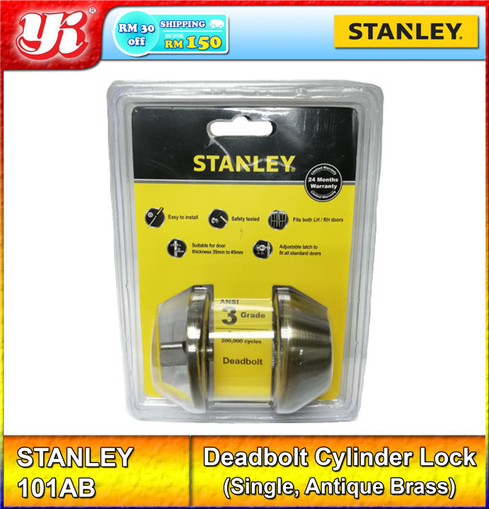 STANLEY Deadbolt Cylinder Lock-Single Antique Brass 101AB | Lazada