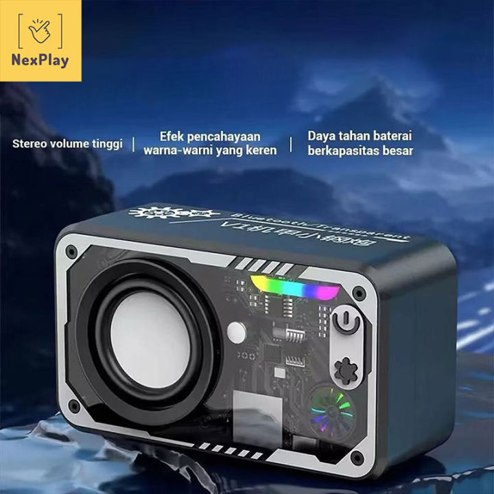Nex Play V1 ลําโพงไร้สาย V5.3 ลําโพงทรงพลัง ไฟ LED 1800mAh แบตเตอรี่ขับเคลื่อนลําโพงขนาดเล็ก ...