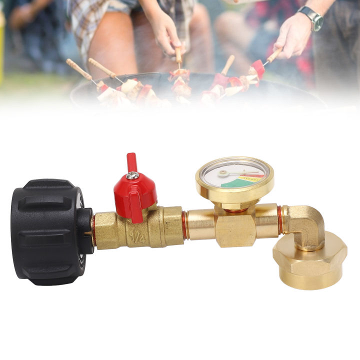 Gas Elbow Adapter with On Off Control Valve Sealing Brass Material Easy ...