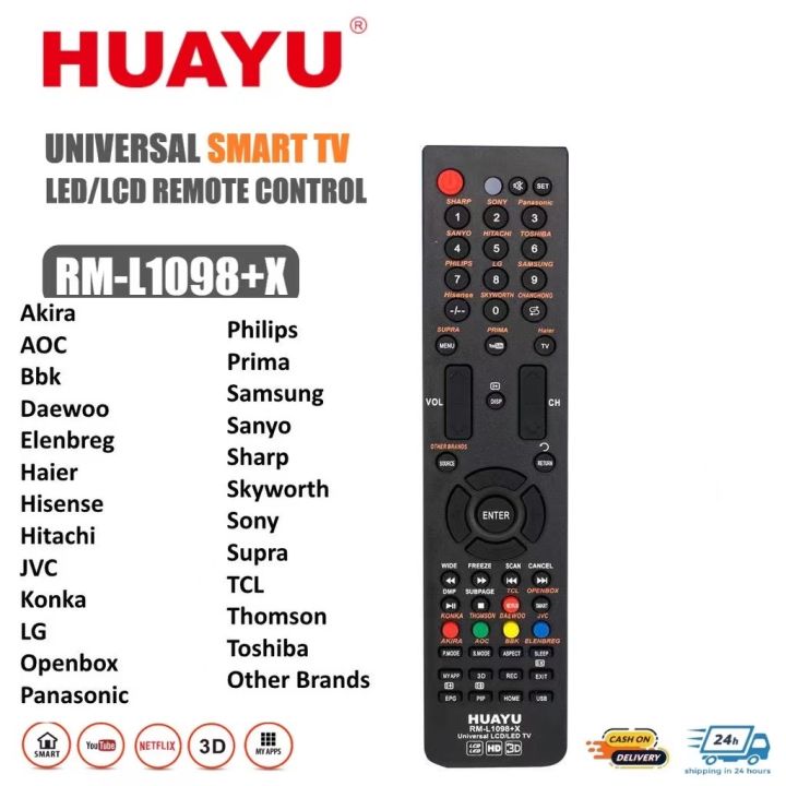 Huayu RM-L1098 X Universal Smart TV Remote Control With Netflix and YouTube Buttons | Lazada PH