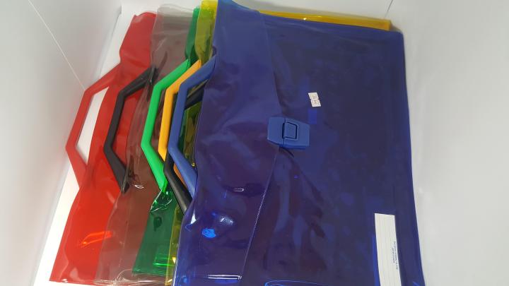 6 PCS EXPANDED PLASTIC ENVELOPE LONG WITH HANDLE ASSORTED COLOR SOLD BY ...