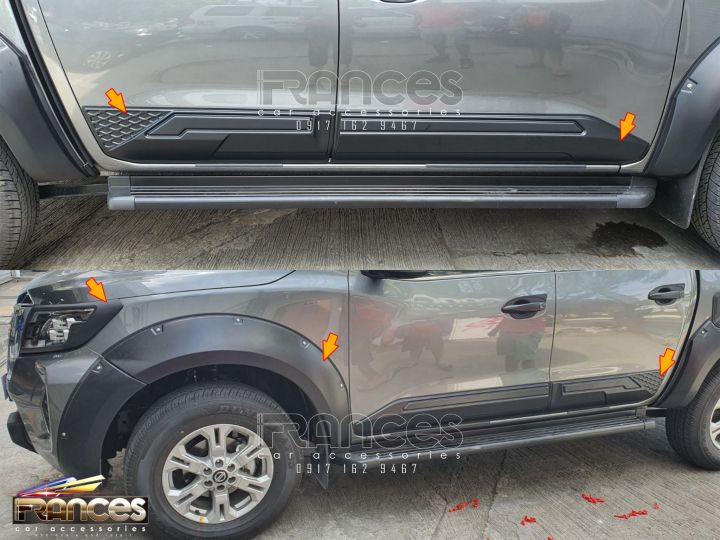 Nissan Navara all variant 2021 to 2025 Matte Black Door Moulding / side ...