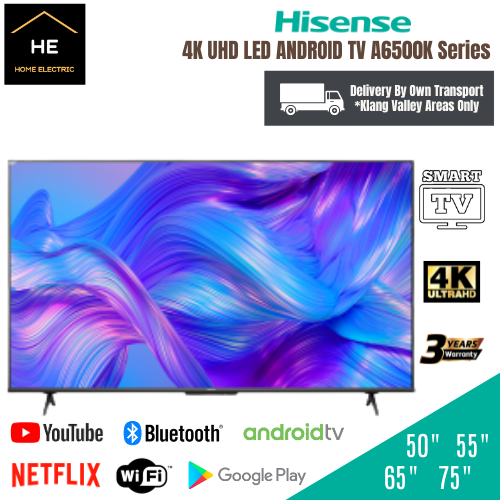 Hisense 50" / 55" / 65" / 75'' Inch UHD 4K HDR Smart Android TV ...