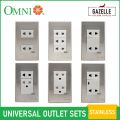Omni Wide Series 2 Gang Universal Outlet with Switch Stainless Plate ...