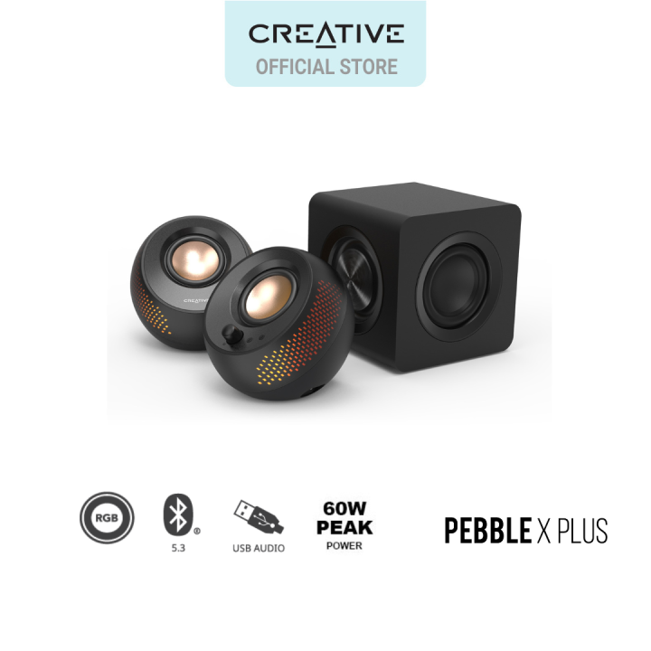 Creative Pebble X Plus - PREMIUM 2.1 USB-C Computer Speakers with ...