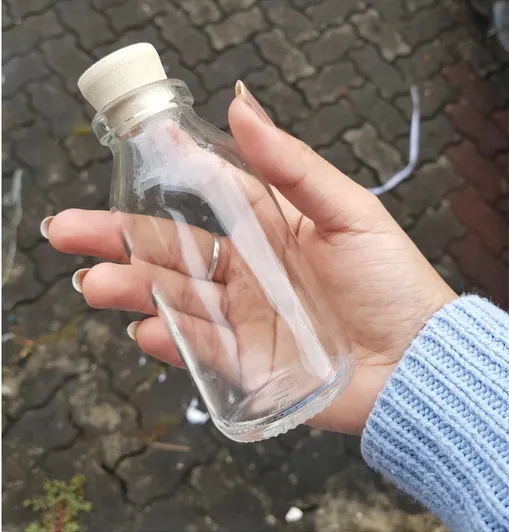 Botol Kaca 100ml Tutup Kayu Gabus Botol Souvenir Craft Kaca Botol Kaca ...