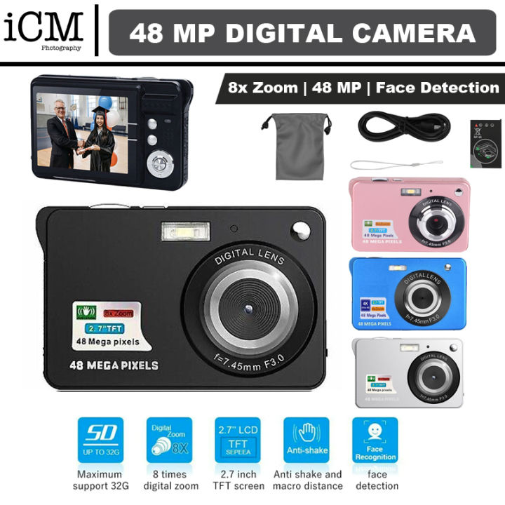 48 Megapixel Compact Digital Camera, 2.7 inch TFT LCD 8x Zoom | Lazada ...