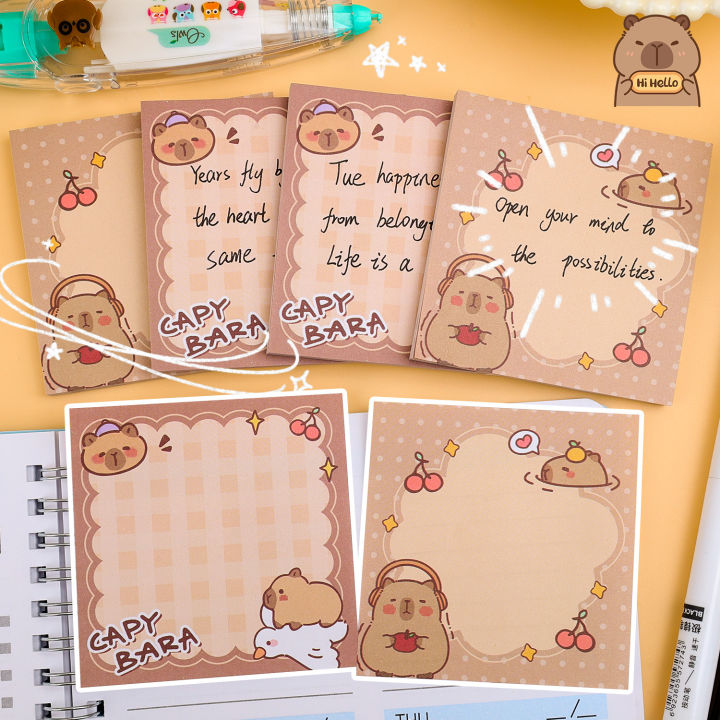 Kapibara Note Pad Cute Cartoon Capybara Tearable Note Paper Office ...