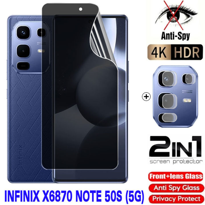 2in1 Privacy hydrogel Soft Front Fil For Infinix Note 50S 50x 50 Pro+ ...